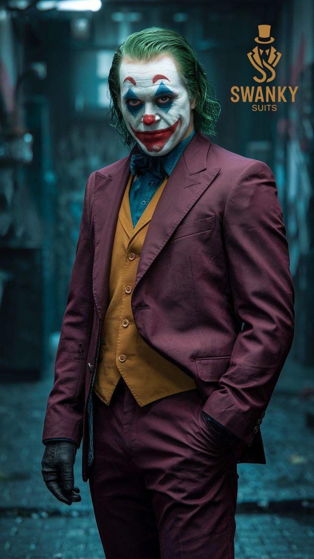 Joker Maroon 3 Piece Suit: 3-piece Regular Fit Cosplay Costume - Etsy