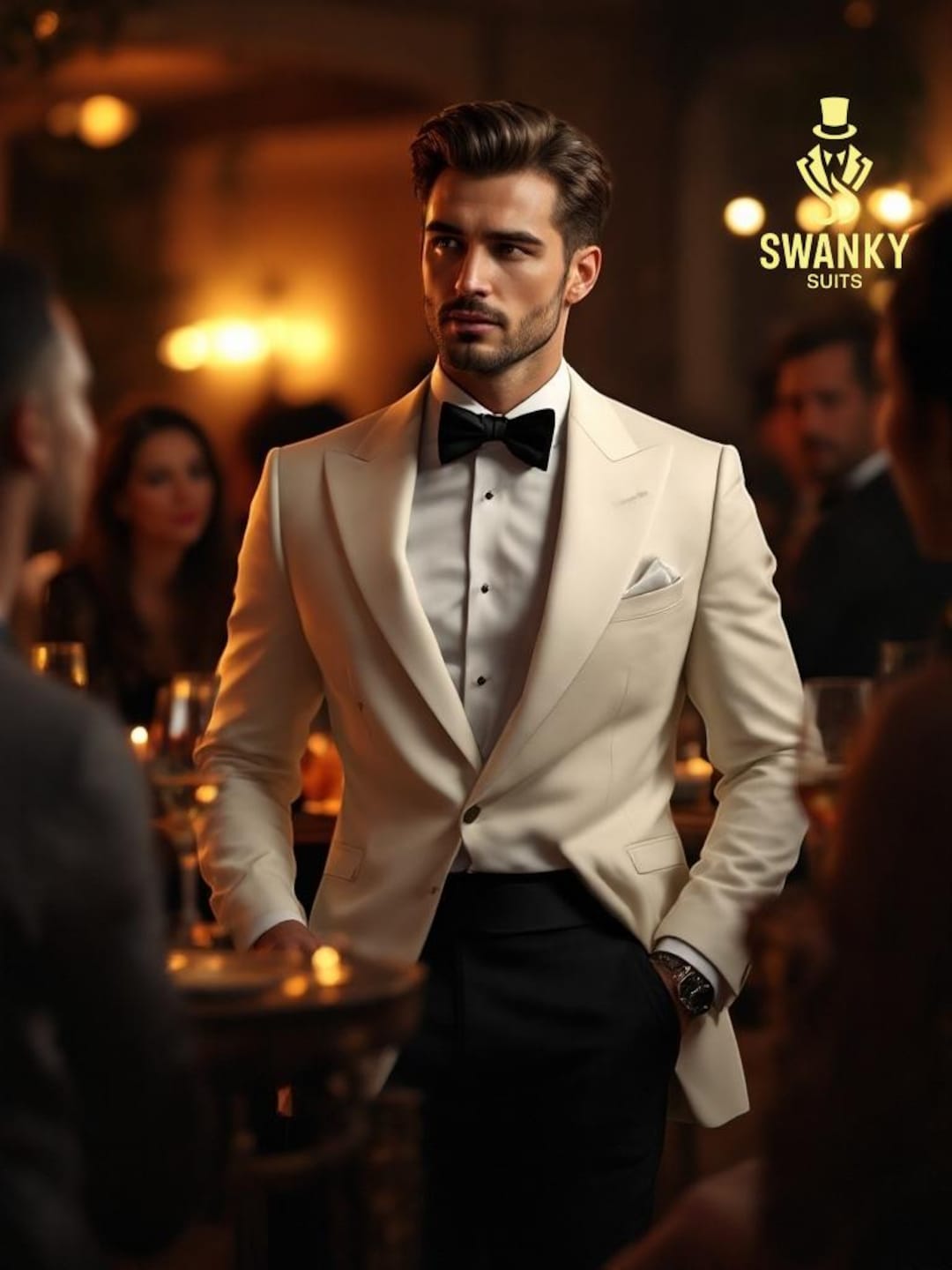 Cream Tuxedo Suit, Peak Lapel, Dinner, Wedding, Prom - Etsy
