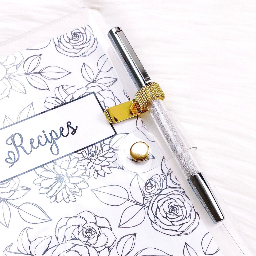 Gold Penloop Clip for Planner Notebook | Stretchable Loop Fits for ...