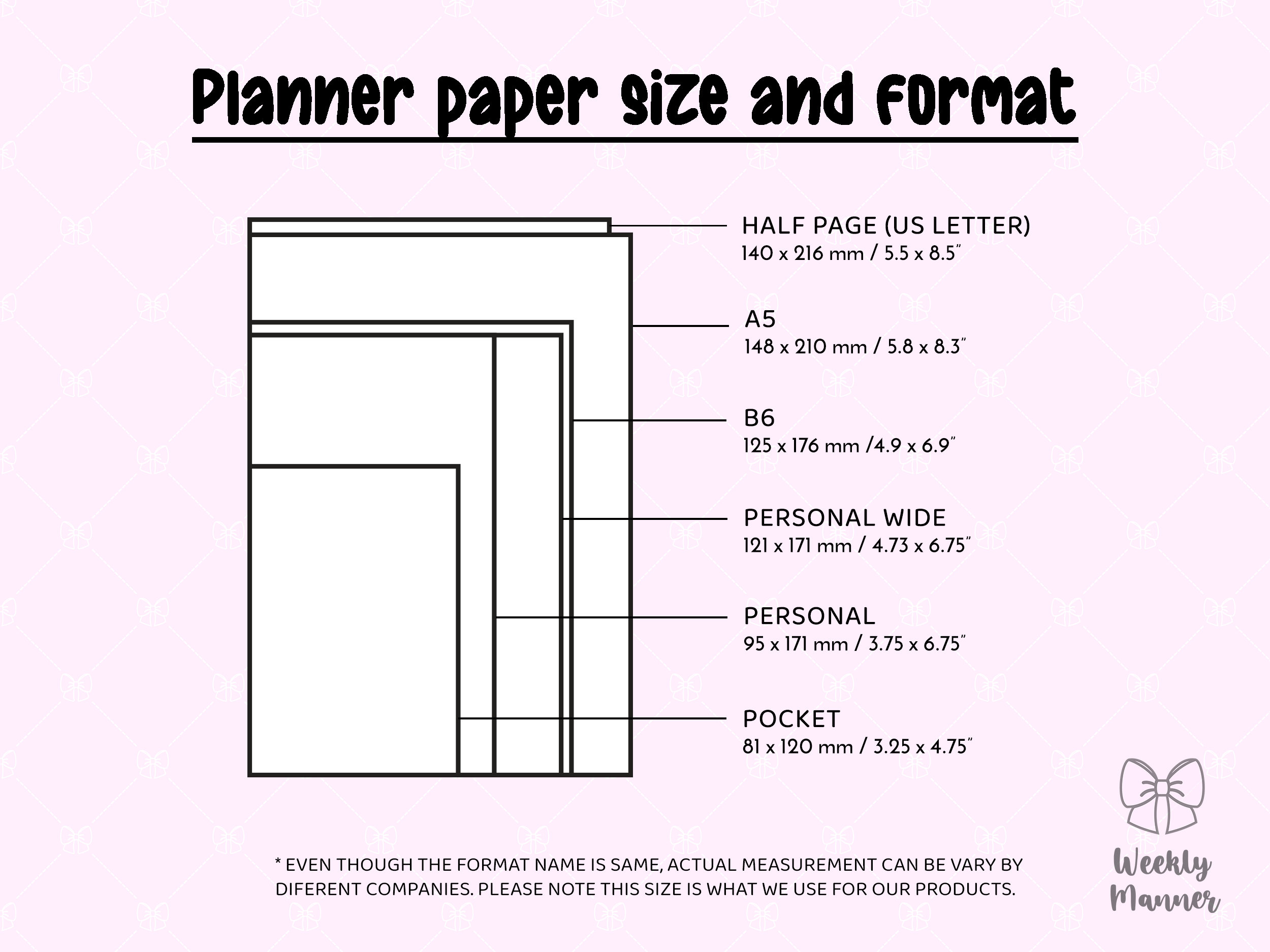 6 Sizes Labeled Monthly Planner Printable Inserts for 6 - Etsy