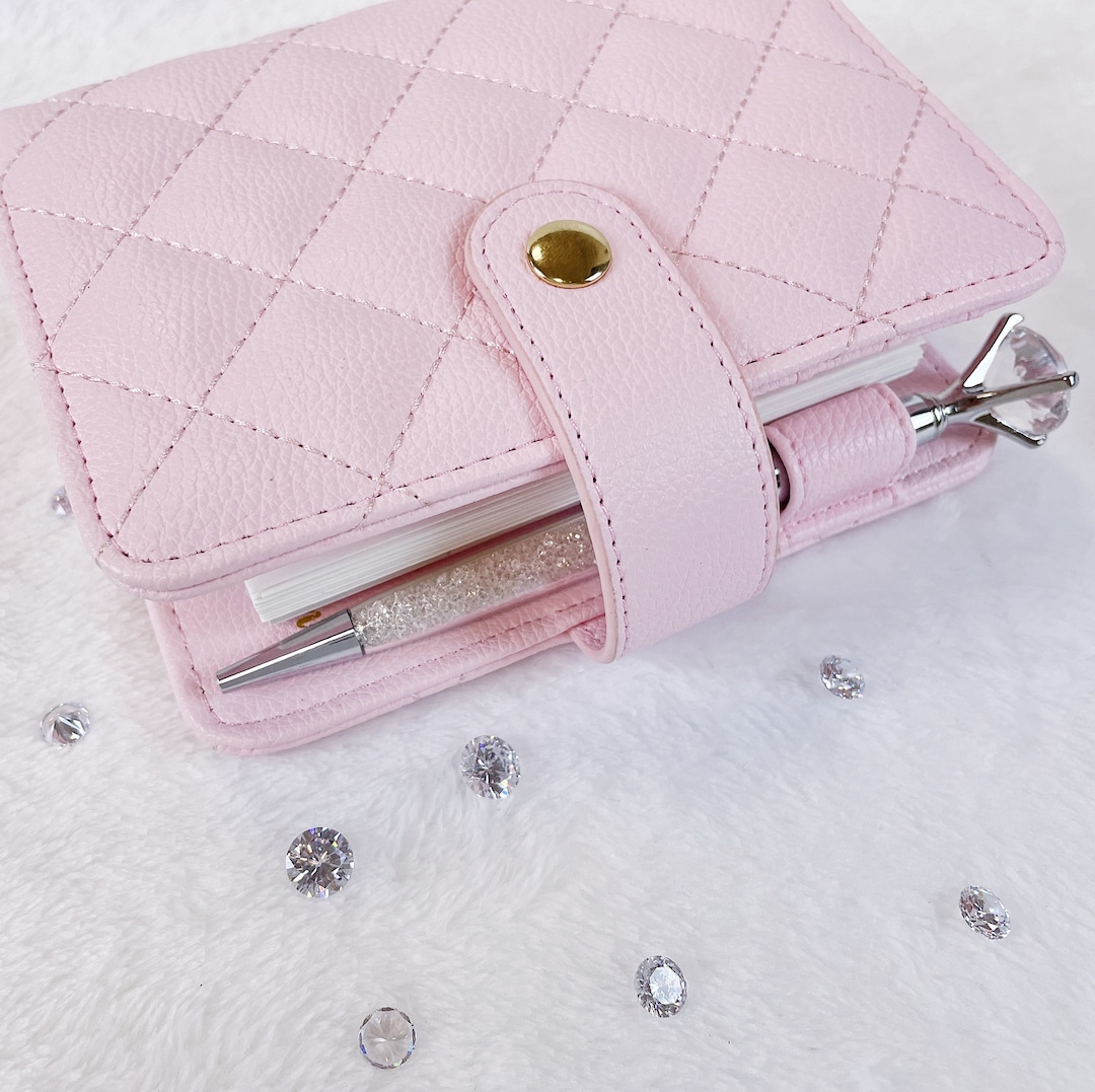 A7 Pocket Size Quilted 30mm 6 Ring Planner Luxurious Soft Vegan Litchi ...