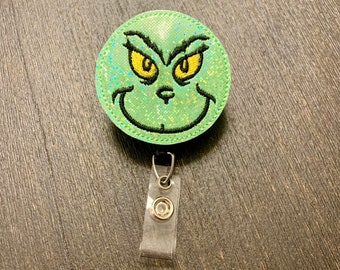 Grinch Badge Reel Christmas Badge Reel Christmas Grinch ID - Etsy