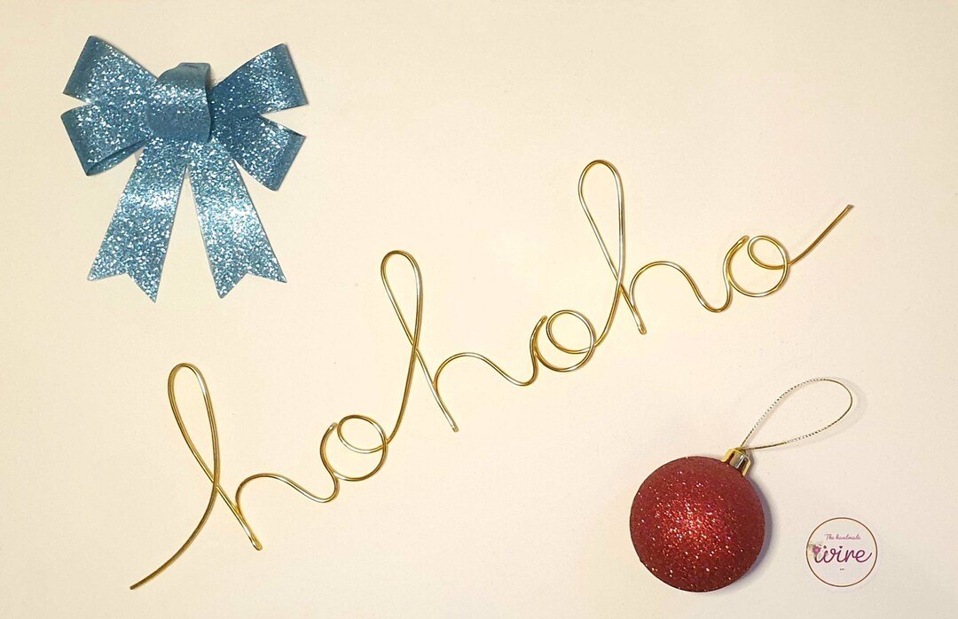 Wire Words Metal Ho Ho Ho Wall Art Sign ~ Christmas Decoration Gift ...