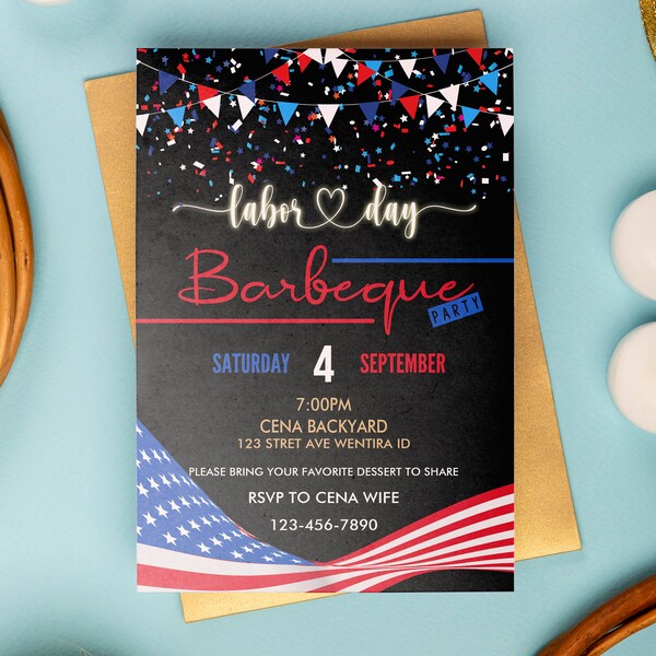 Labor Day Invitation - Etsy