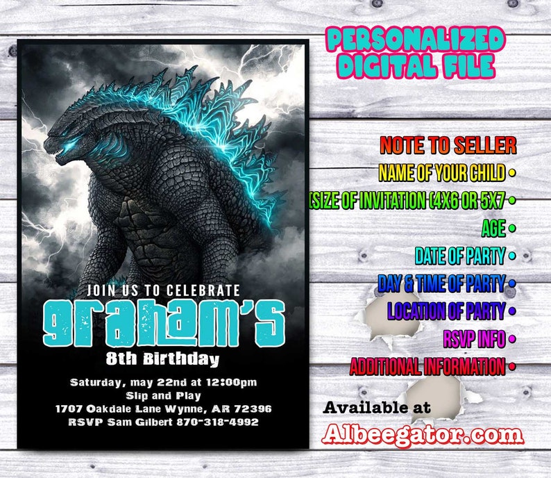 Godzilla Thank You Round Labels Printable Stickers/gift Tags - Etsy