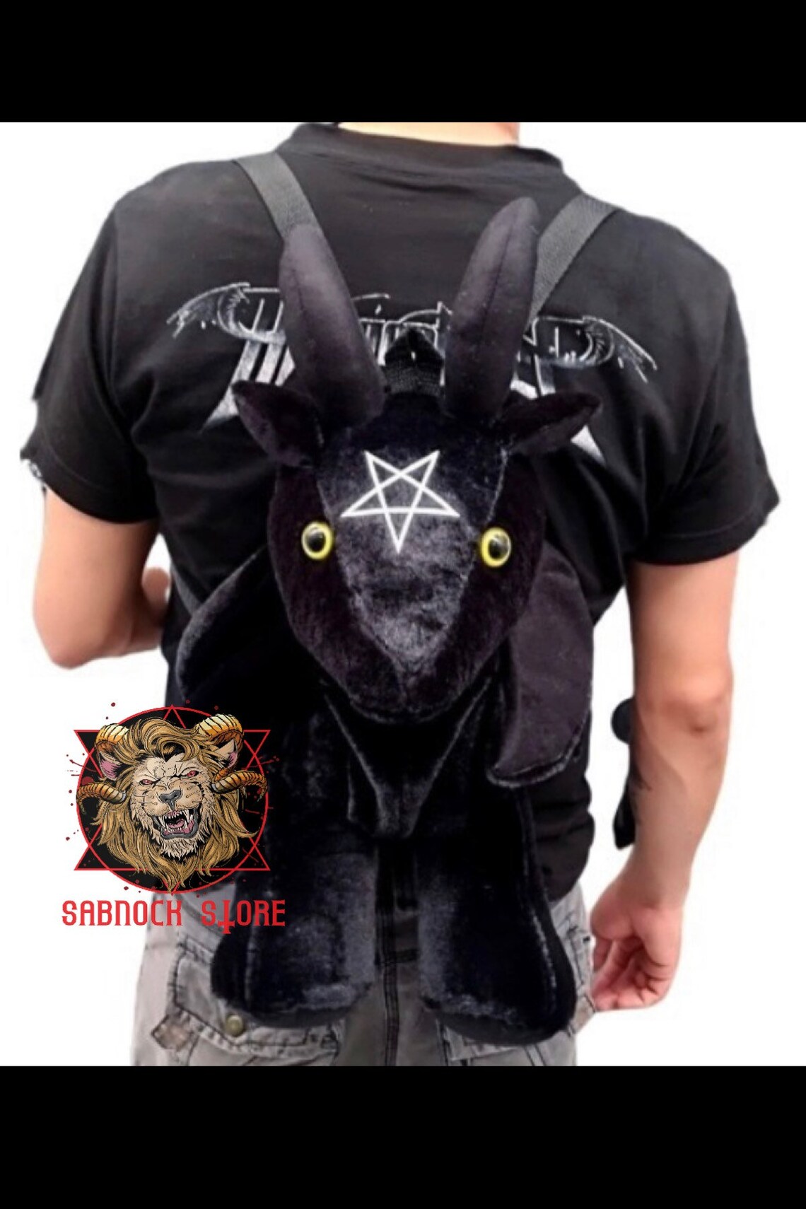 Backpack plush Baphomet plus slippers Baphomet | Etsy