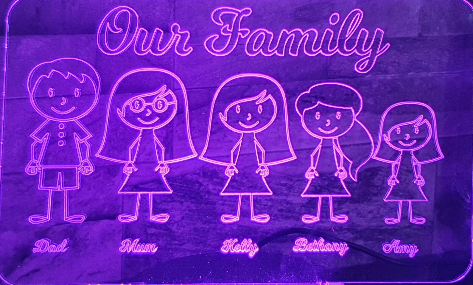 LED Night Light Personalised Sign Custom Light Our Family - Etsy UK