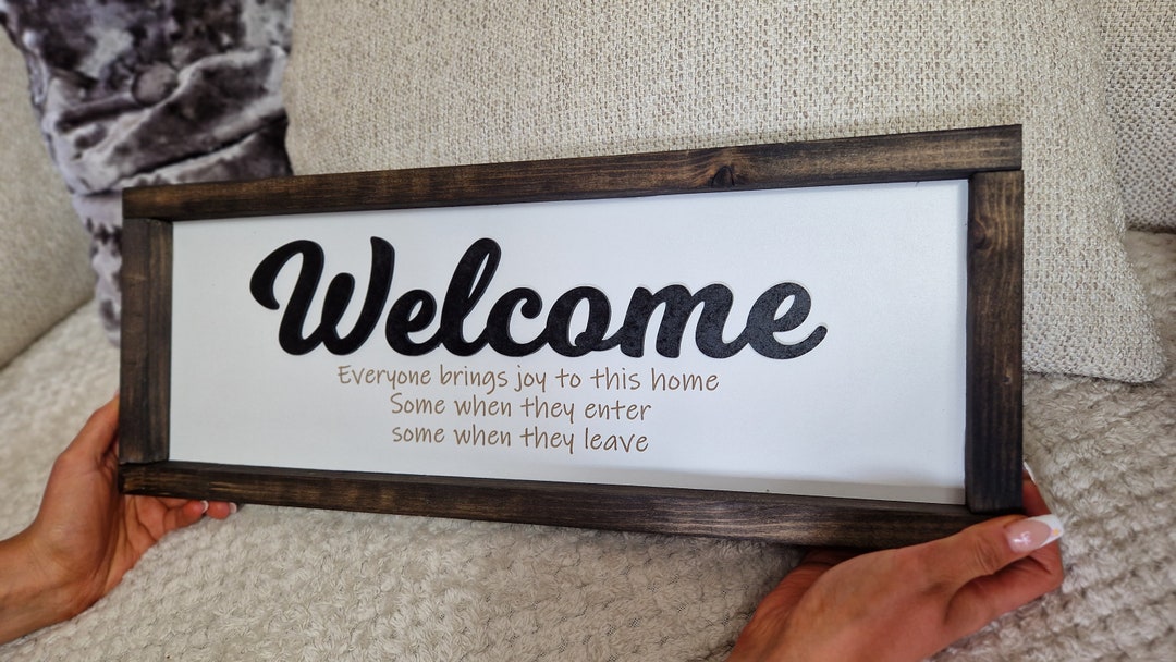 Rustic Farm House Funny Welcome Signs. Cheeky Welcome Sign. Wooden ...