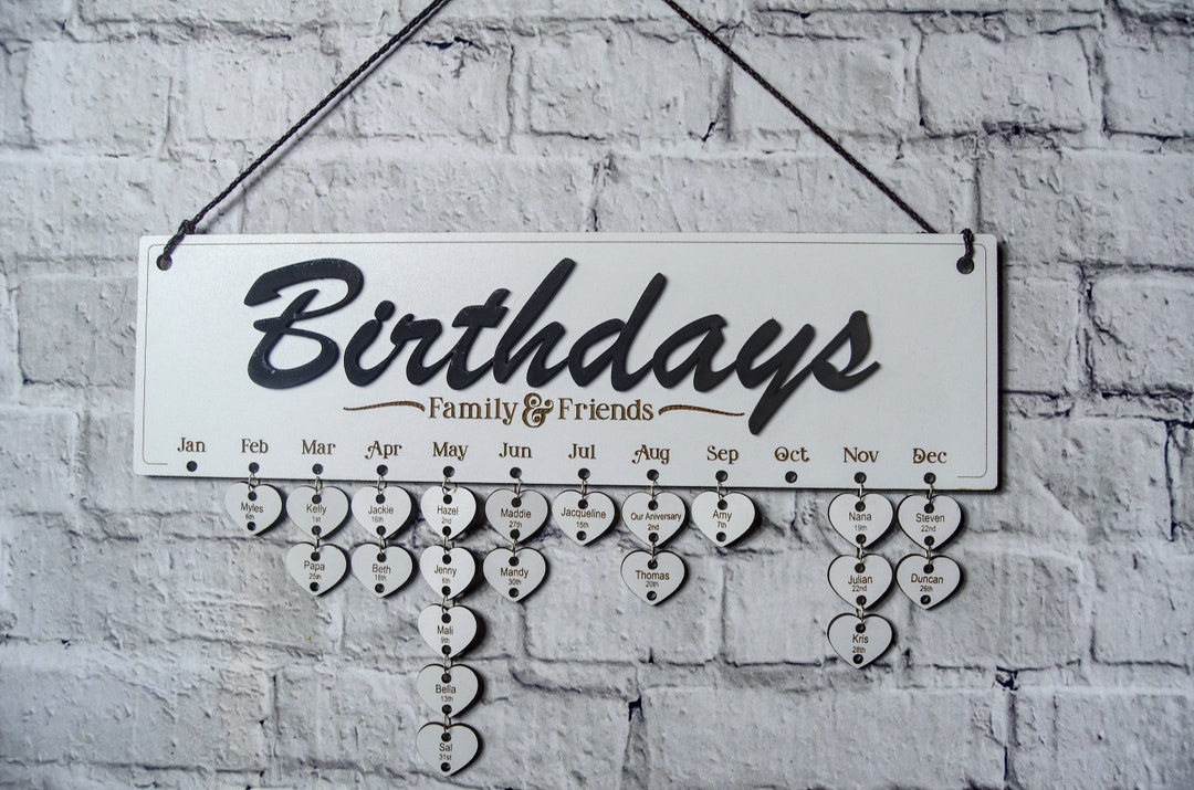 Personalized Birthday & Anniversary Calendar: Family Celebrations Board ...