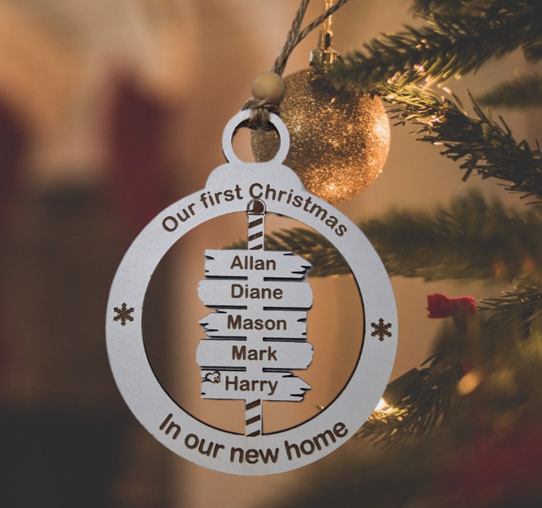 Sign Post Style Bauble, Customised Sign Post Bauble, Engraved Christmas ...