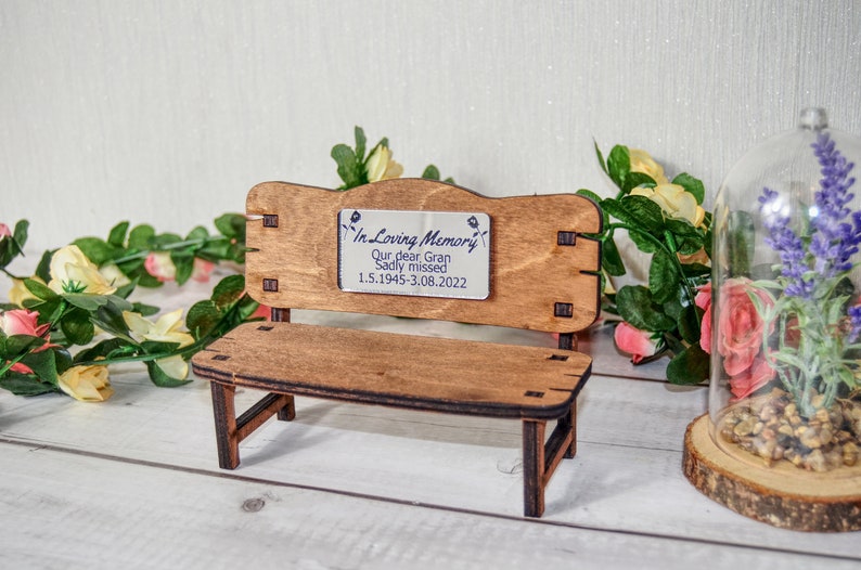 Memorial Bench Gift, Commemoration, in Loving Memory, Shelf Ornament ...