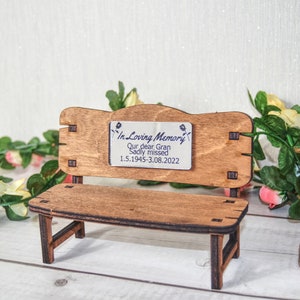 Memorial Bench Gift, Commemoration, in Loving Memory, Shelf Ornament ...