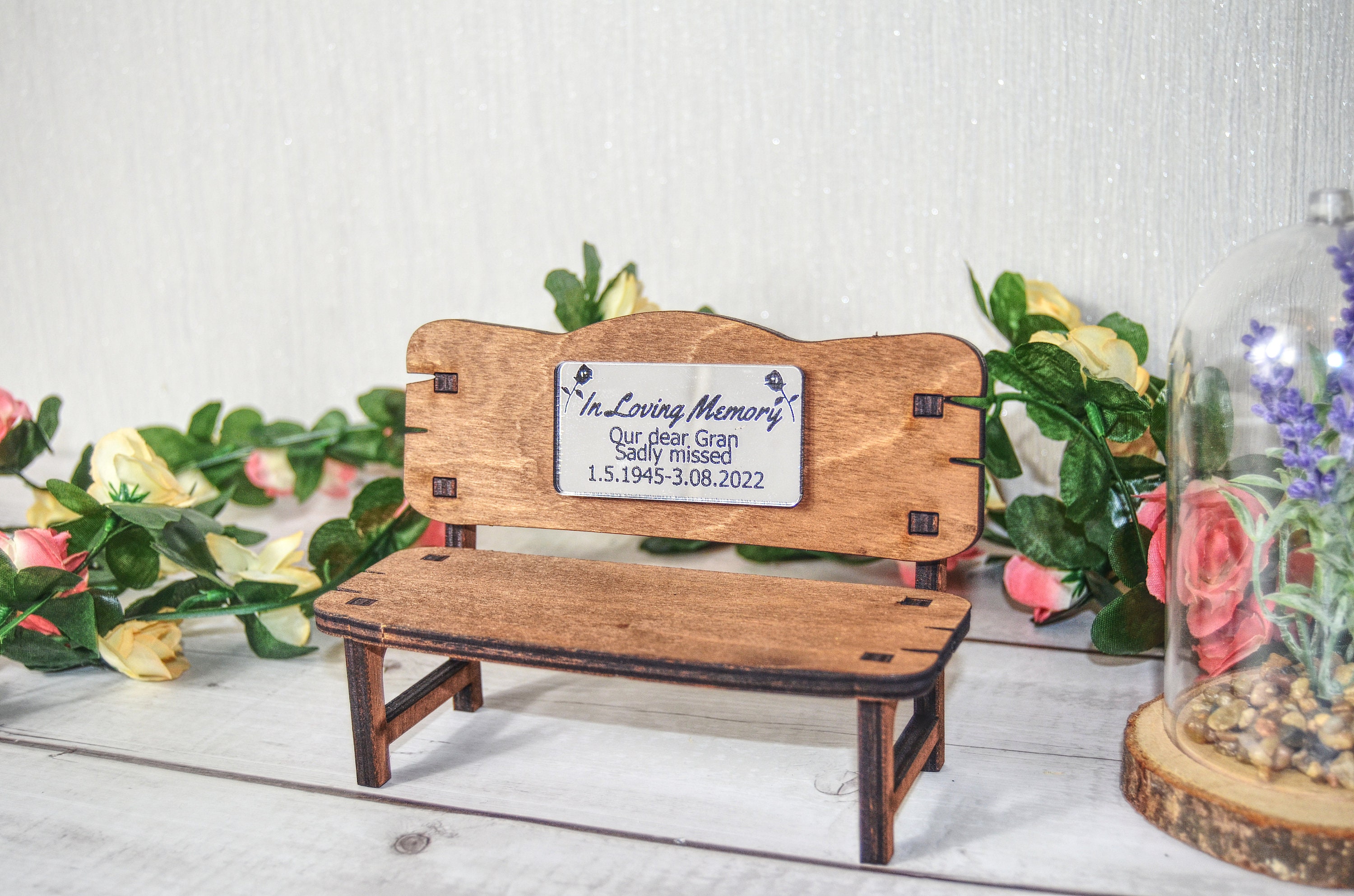 Memorial Bench Gift, Commemoration, in Loving Memory, Shelf Ornament ...
