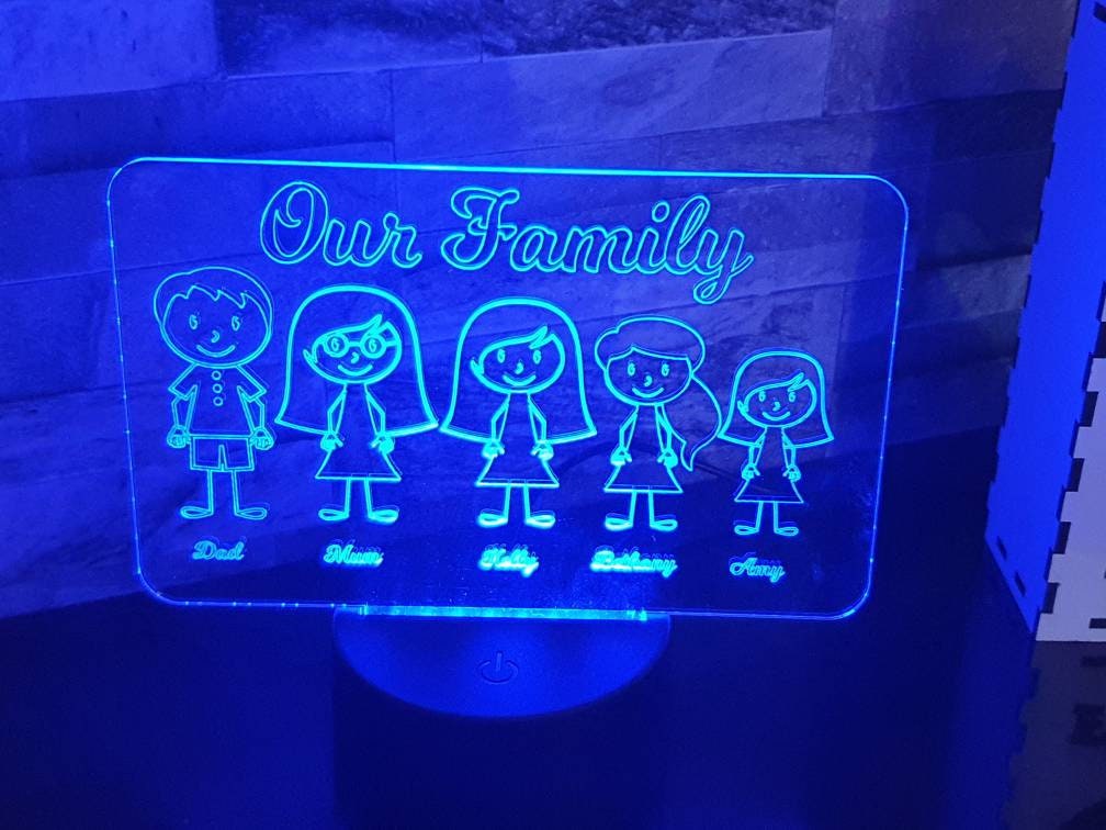 LED Night Light Personalised Sign Custom Light Our Family - Etsy UK