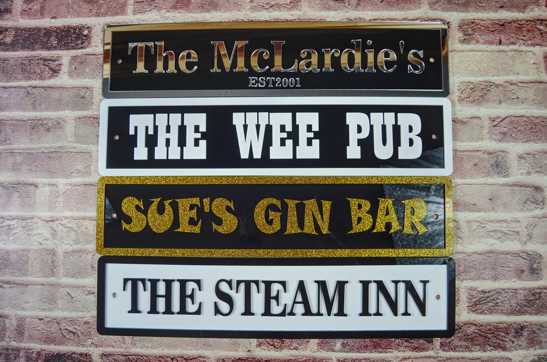 Personalized Business Name Sign, Custom Bar Sign, Family Name Decor ...