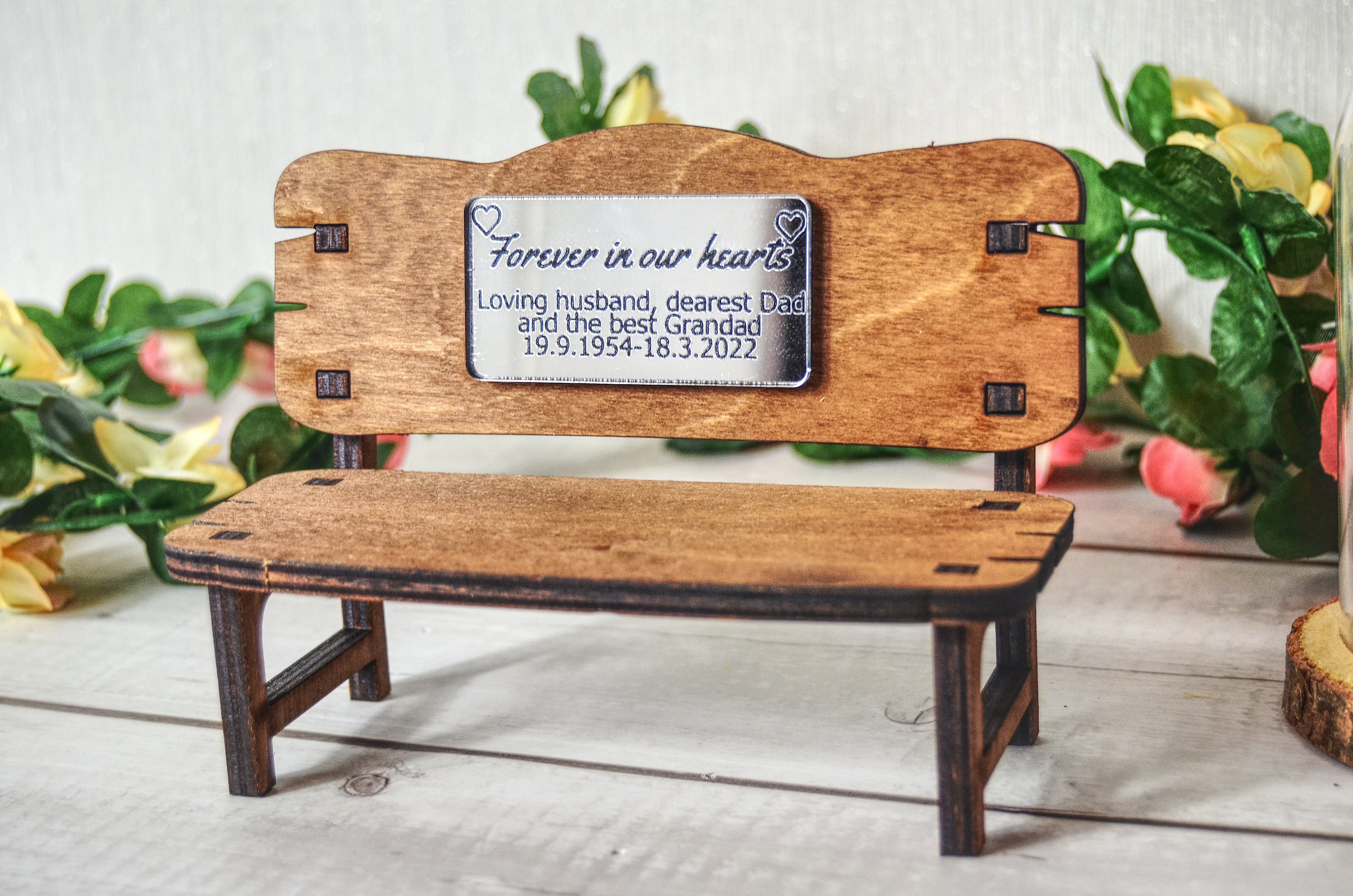 Memorial Bench Gift, Commemoration, in Loving Memory, Shelf Ornament ...