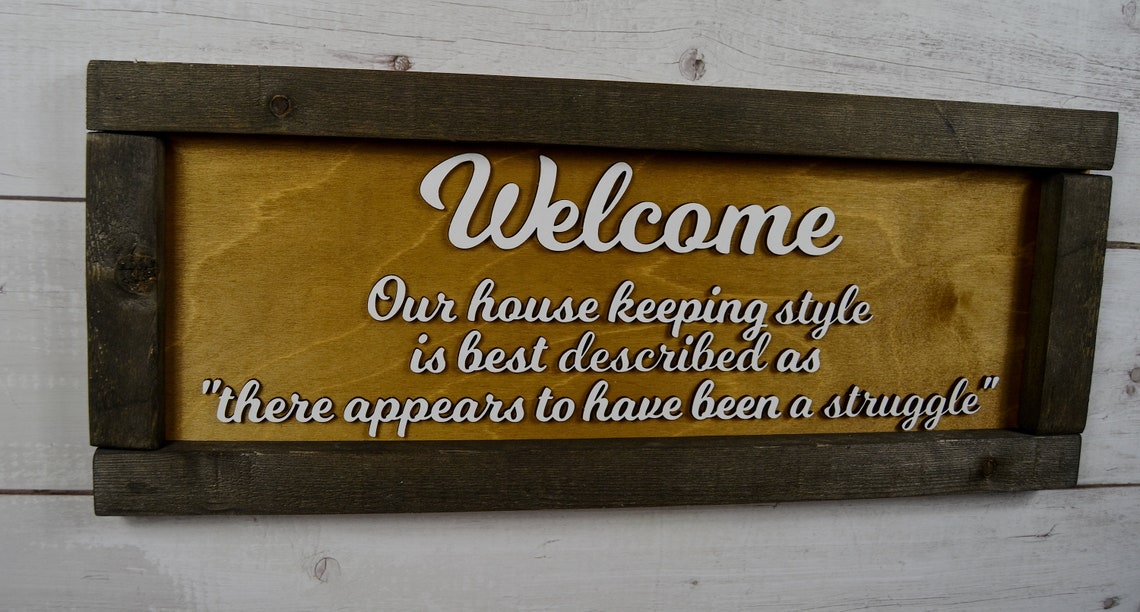 Funny Welcome Sign Front Door Display Sarcastic Plaque Wood | Etsy