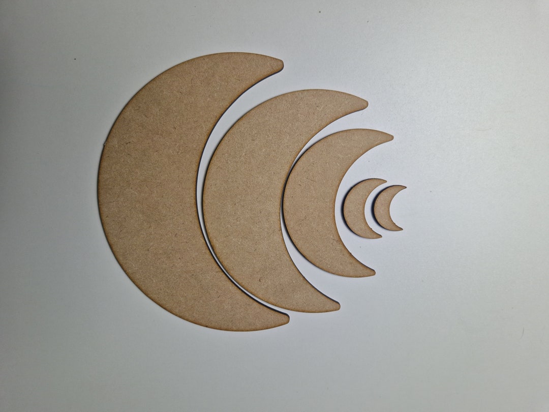 10x Laser Cut Moon Shape for Crafts, Wooden Moon for Bunting, Moon ...