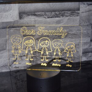LED Night Light , Personalised Sign, Custom Light Our Family ,custom ...