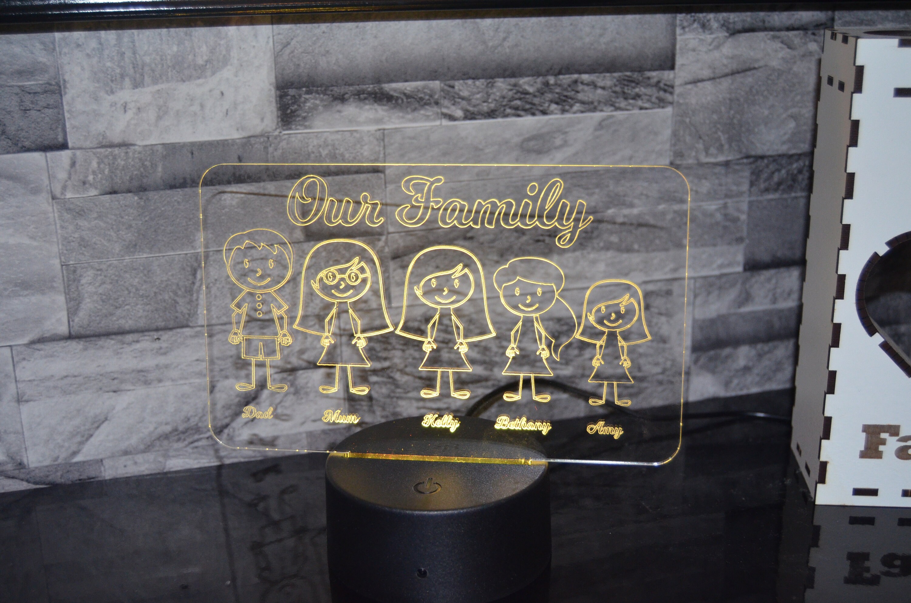 LED Night Light Personalised Sign Custom Light Our Family - Etsy UK
