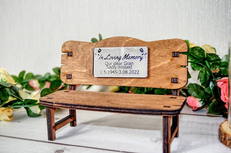 Memorial Bench Gift, Commemoration, in Loving Memory, Shelf Ornament ...