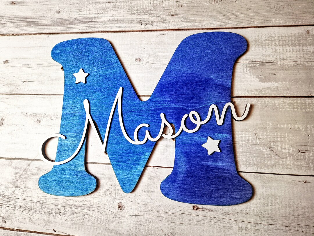 Personalized Letter Name Sign, Custom Wall Decor, Alphabet Sign, Kids ...