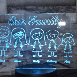 LED Night Light , Personalised Sign, Custom Light Our Family ,custom ...