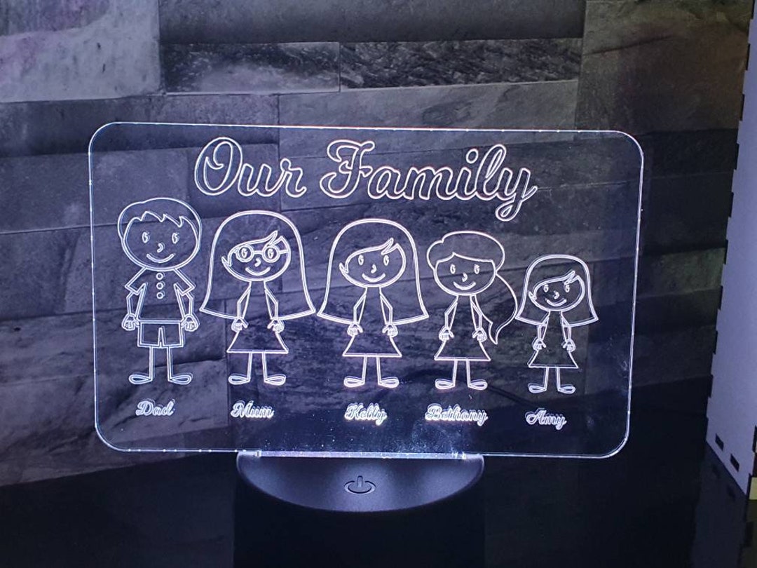 LED Night Light , Personalised Sign, Custom Light Our Family ,custom ...