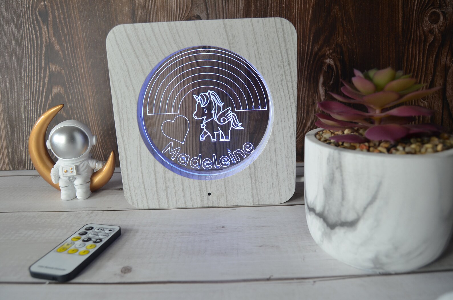 LED Night Light Wood Effect Personalised Sign Custom Light - Etsy