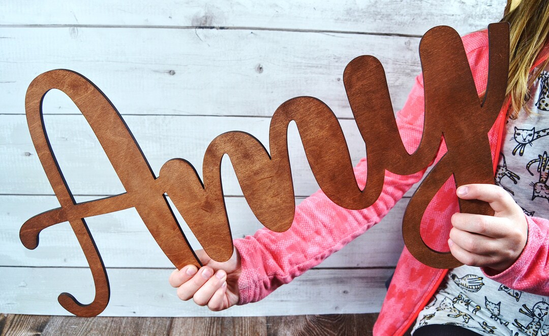 Personalised Wall Mount Name Sign, Wood Custom Art, Name Plaque, Kids ...