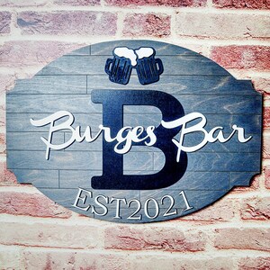 Custom Name Bar Sign, Tavern Plaque, Wood Home Pub Decor, Dad Gift ...