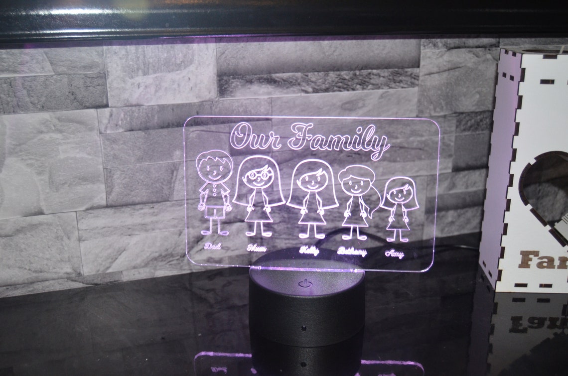 LED Night Light Personalised Sign Custom Light Our Family - Etsy UK
