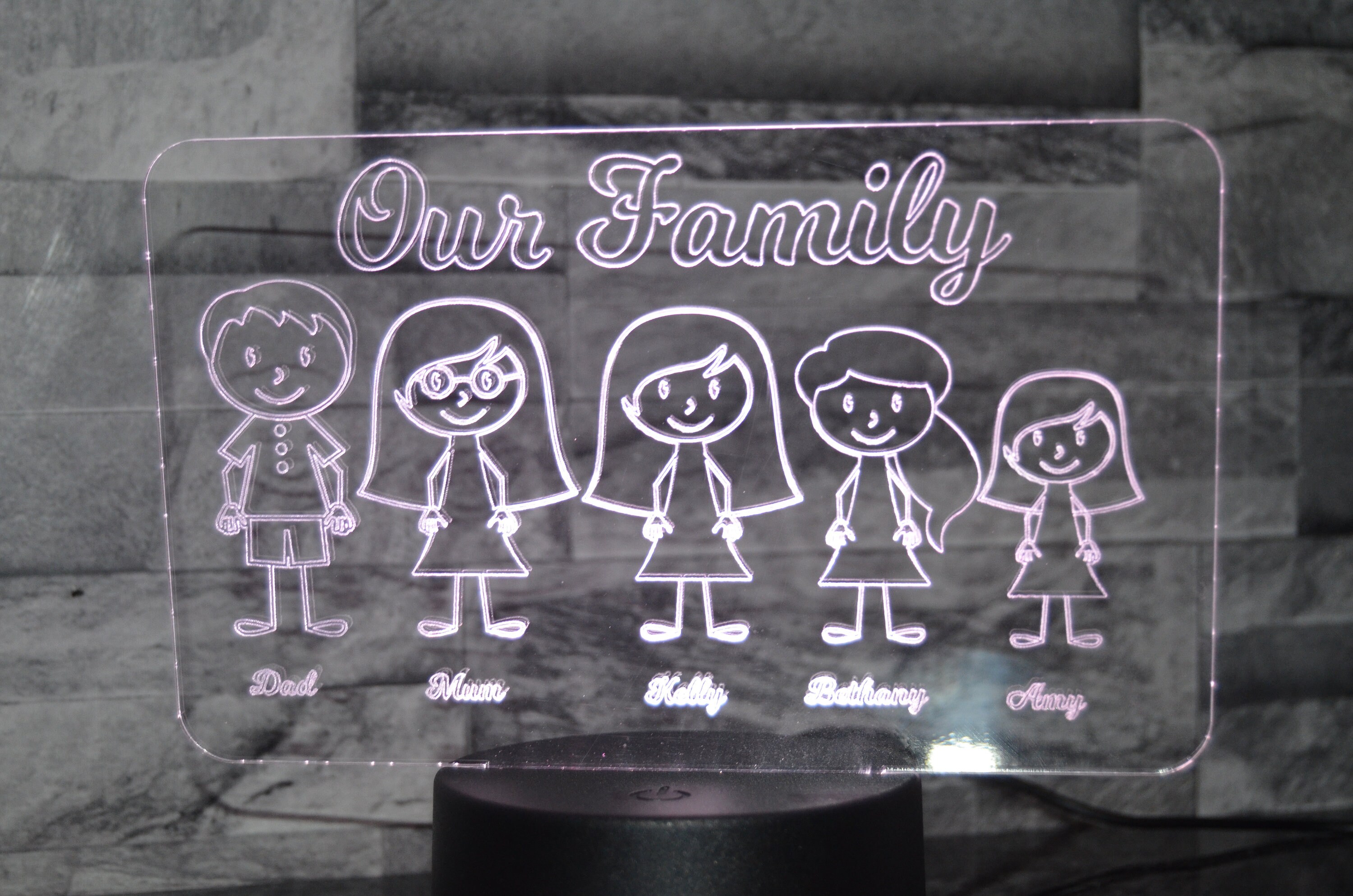 LED Night Light Personalised Sign Custom Light Our Family - Etsy UK