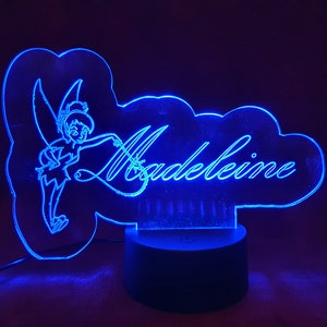 Custom Personalised Led Name Night Light Kids Room Desk Light Fairy ...