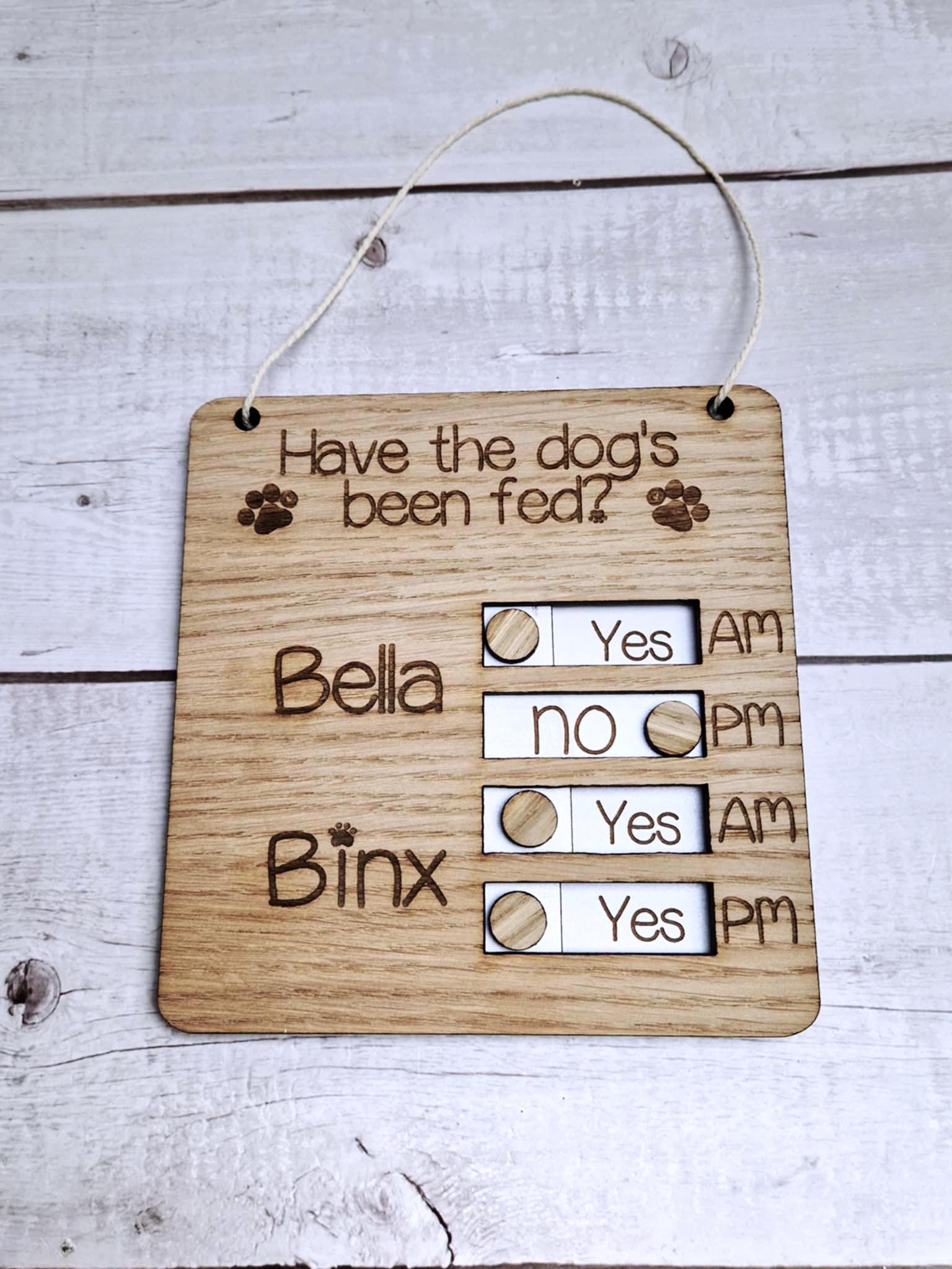 Pet Feeding Tracker, Personalized Wooden Pet Feeding Tracker Sign - Dog ...