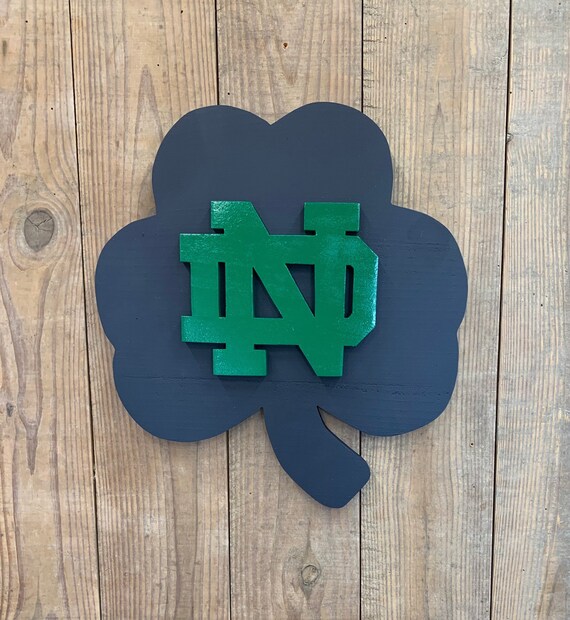 Notre Dame Shamrock Shaped Multi-Dimensional Wood Sign | Etsy