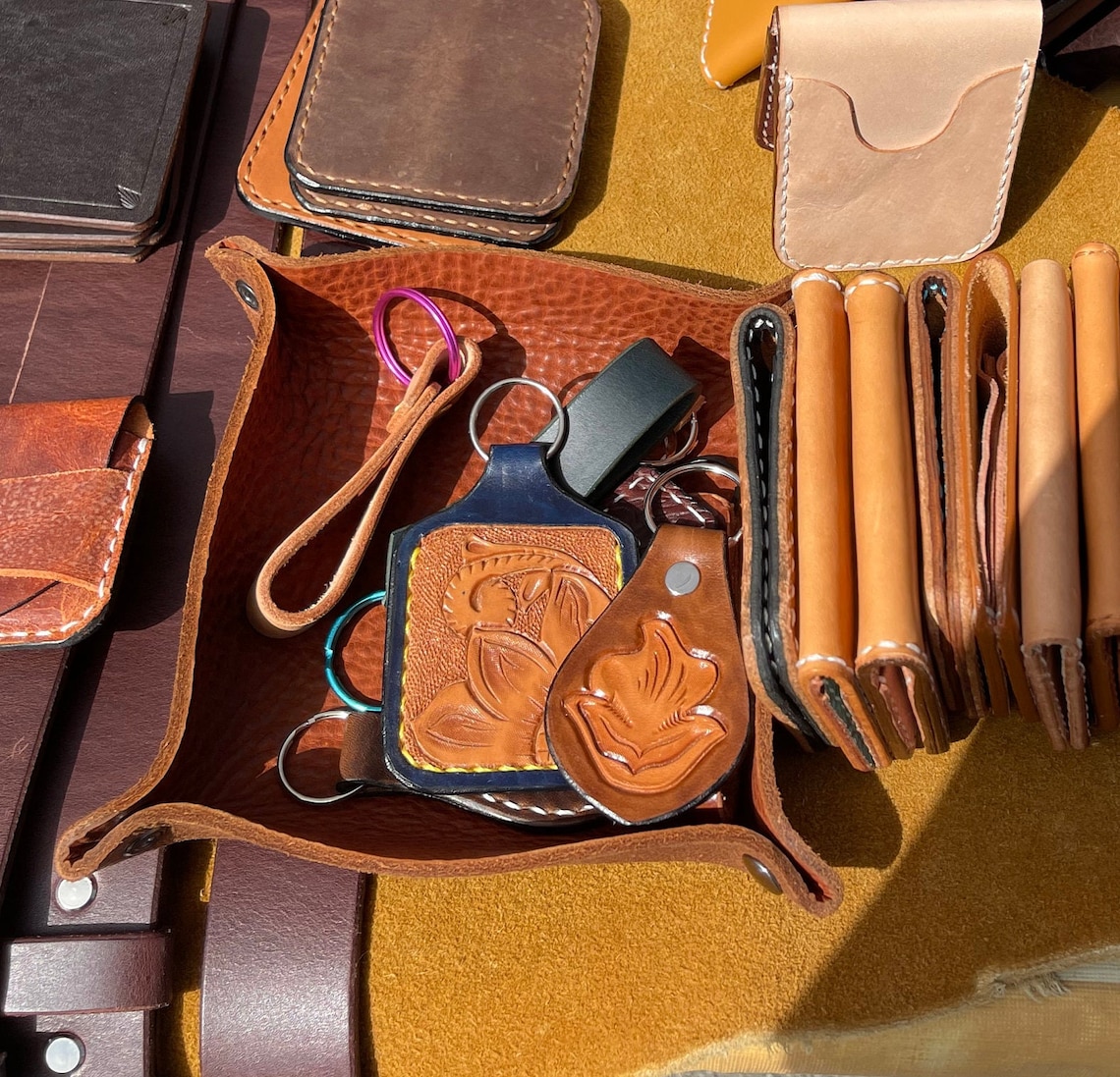 Handmade Leather Keychains, Keyrings, Lanyards, Multiple Styles and ...