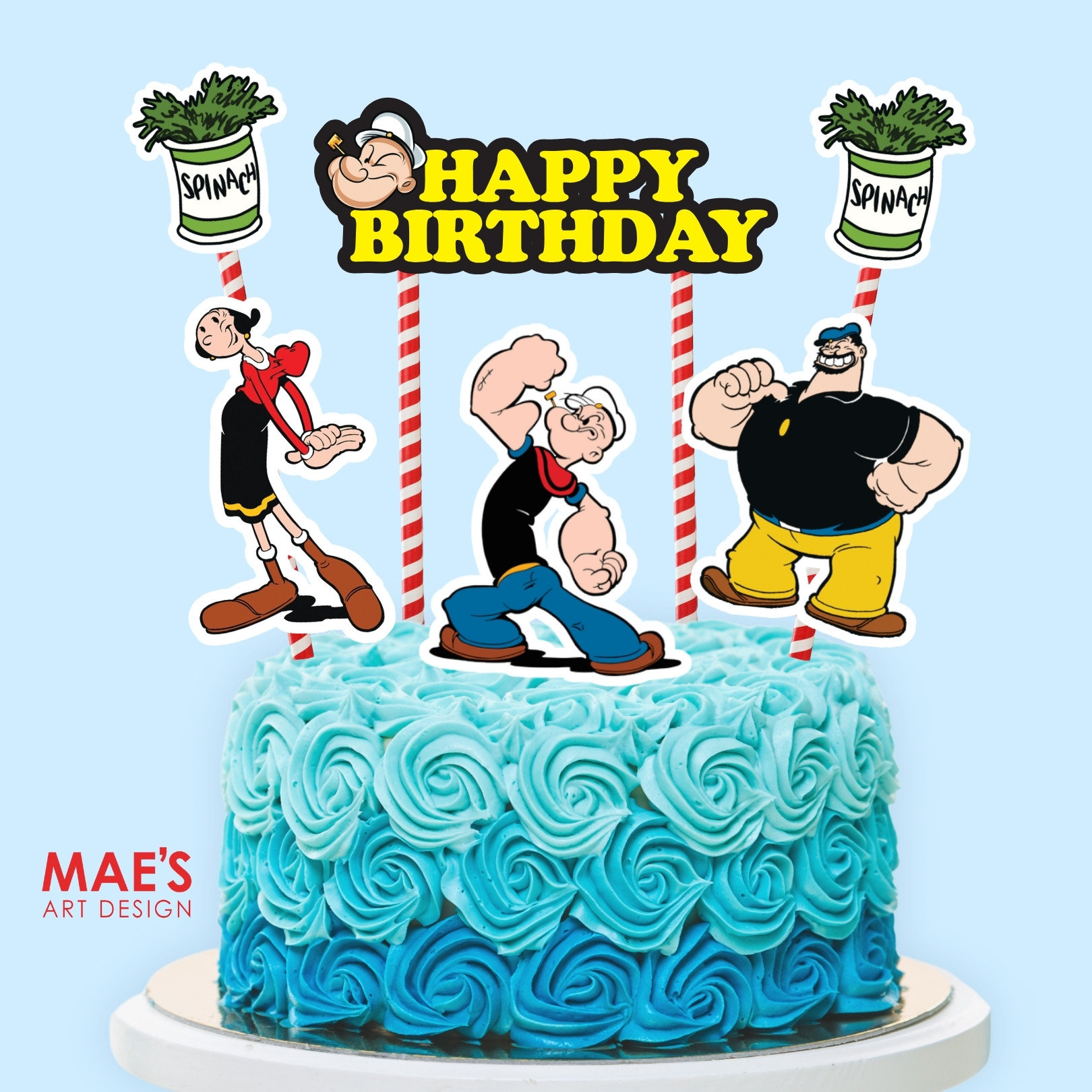 Popeye Birthday Party Decoration - Instant Download Printable - Etsy