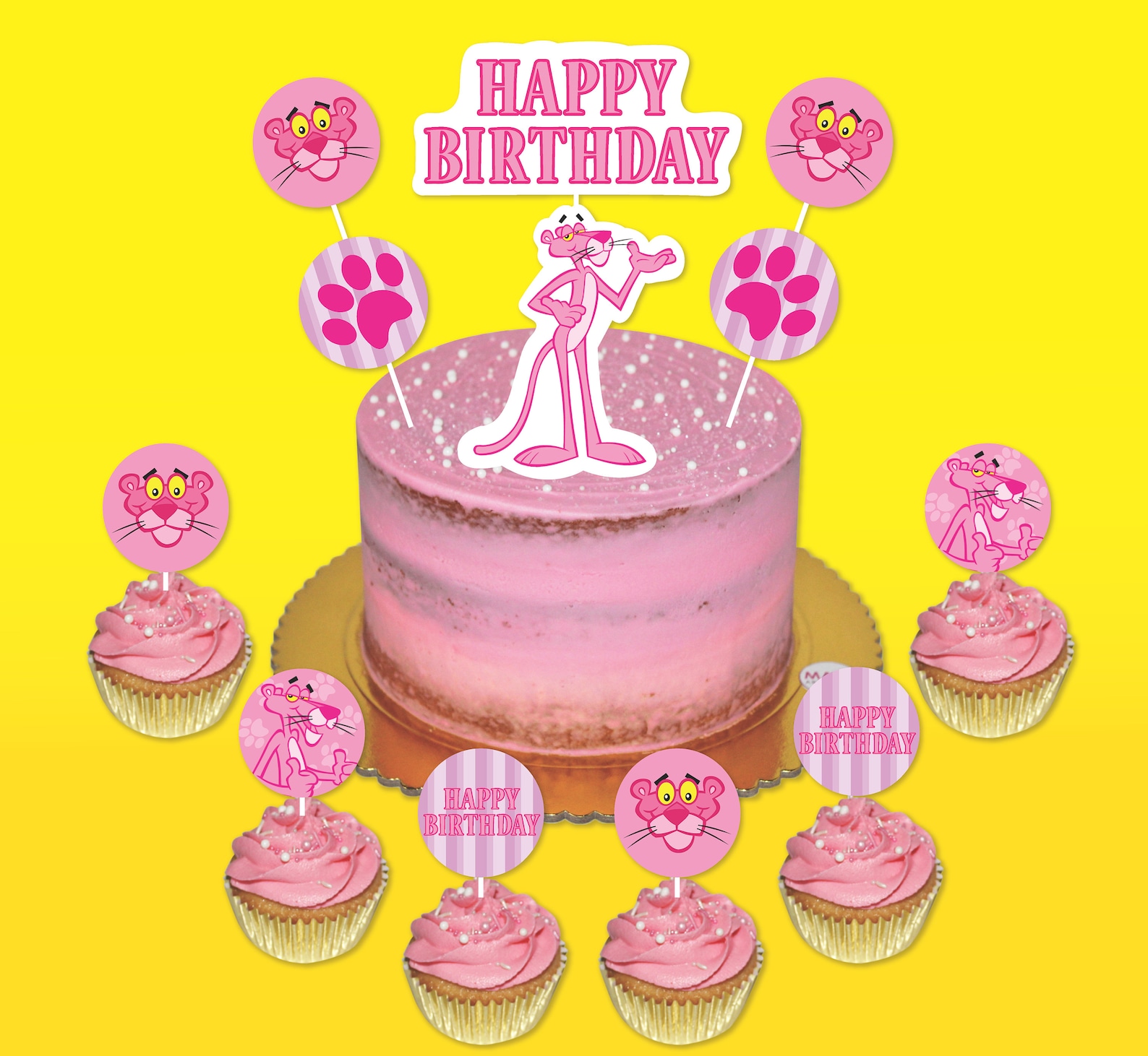 Pink Panther Birthday Party Decoration - Instant Download Printable - Etsy