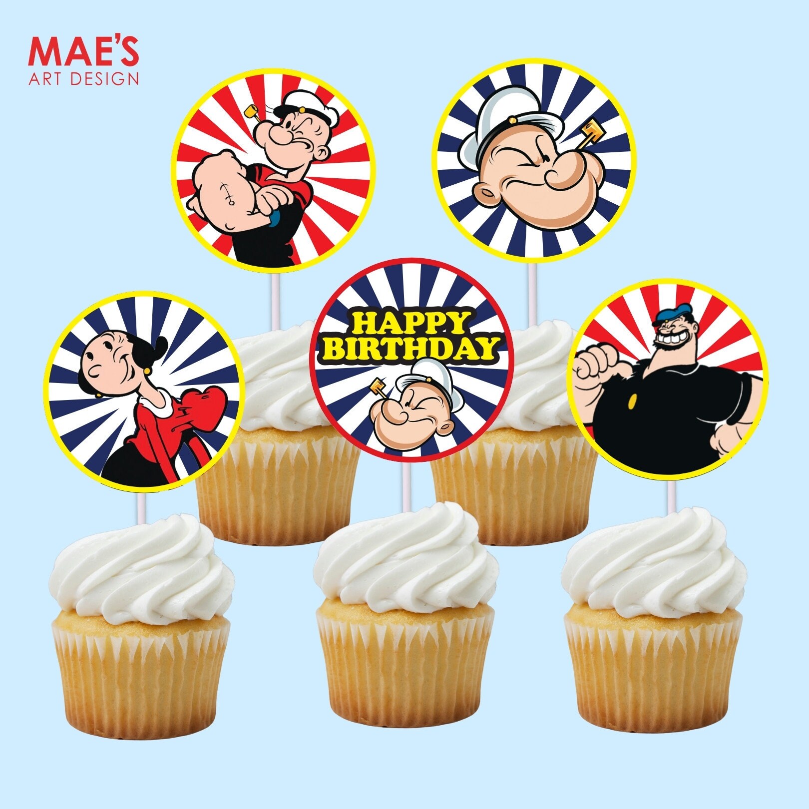 Popeye Birthday Party Decoration - Instant Download Printable - Etsy