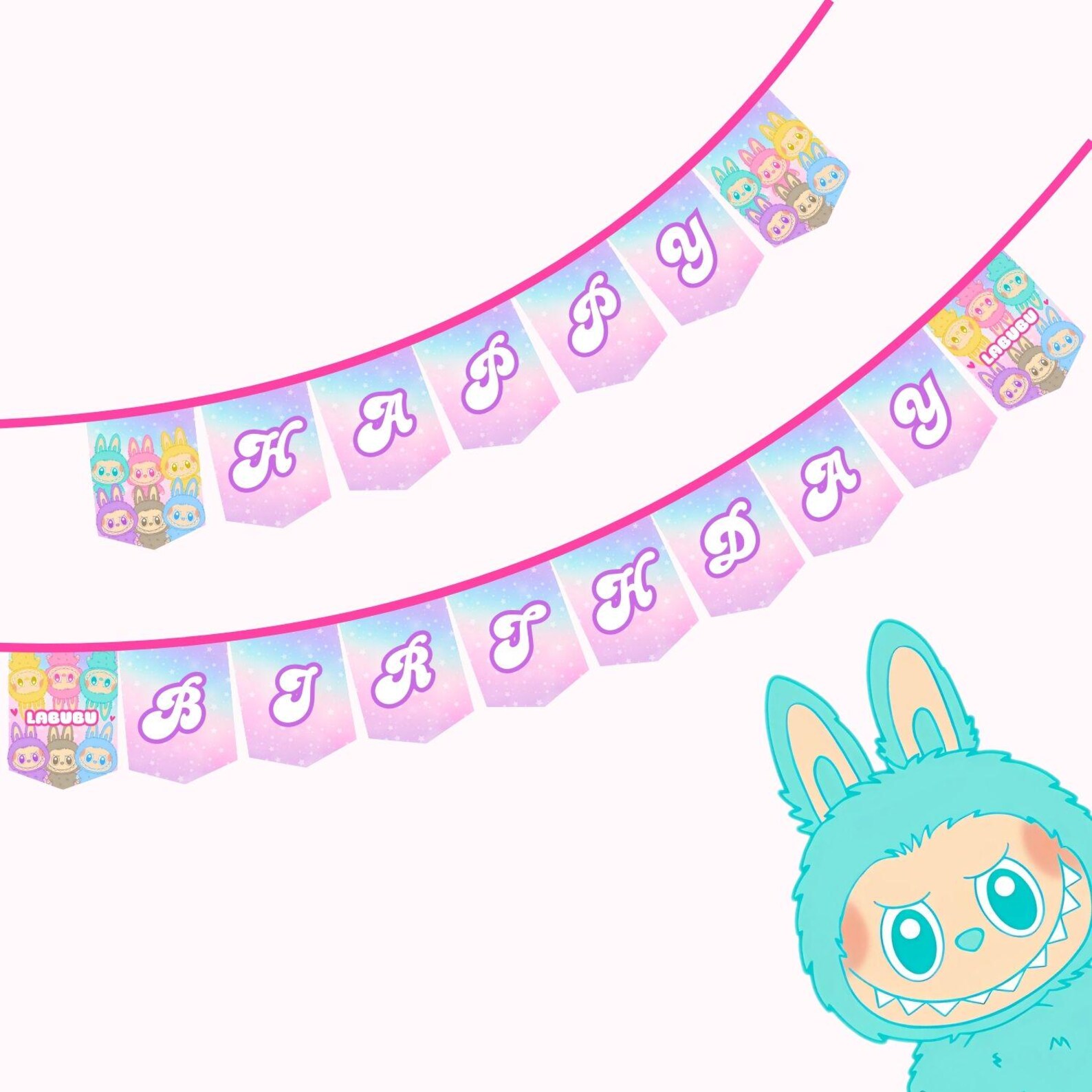 Labubu Birthday Party Decoration - Instant Download Printable - Etsy