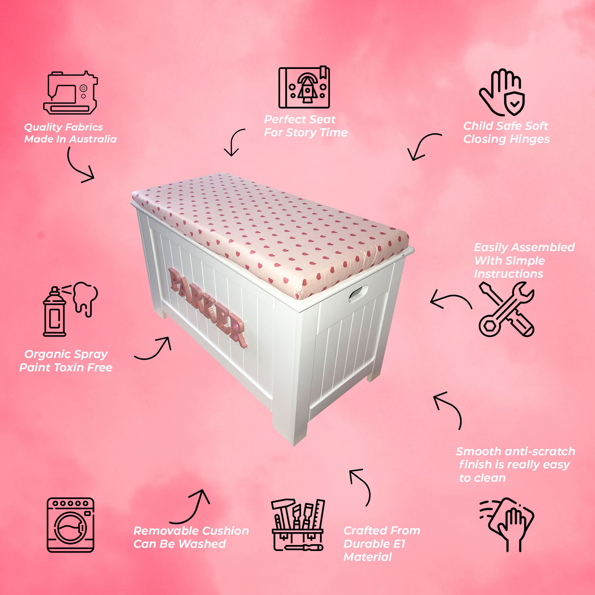 Girls Personalised Toy Box | Etsy