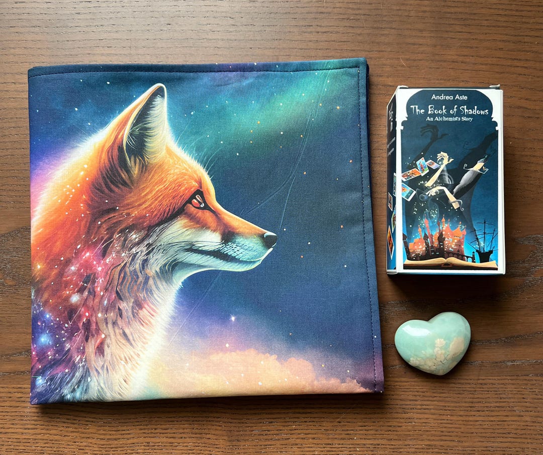 Mystic Galaxy Fox Altar Cloth: Organic Cotton Reading Mat, Reversible ...