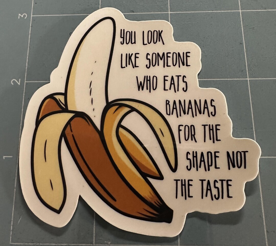 Funny Banana Vinyl Decal – Cheeky Humor Sticker for Laptops, Water ...