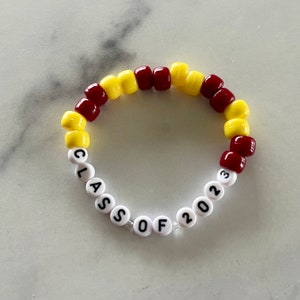 Class of 2024 Friendship Bracelet, Beaded Elastic Kandi Accessory ...