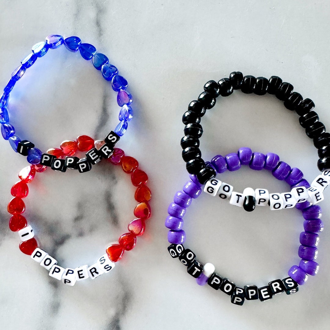 Poppers Themed Friendship Bracelet, Kandi, Beaded, Beads, Festival ...