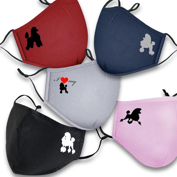 Poodle Face Mask Adjustable Reusable Face Mask With Fun - Etsy