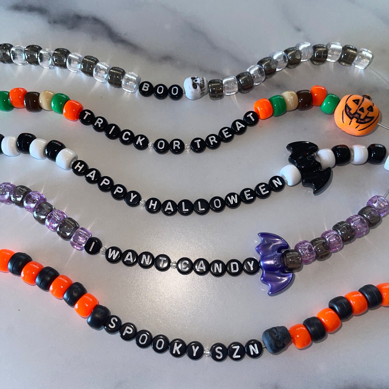 Halloween Beaded Friendship Bracelet Festival Kandi Ft. Bats - Etsy