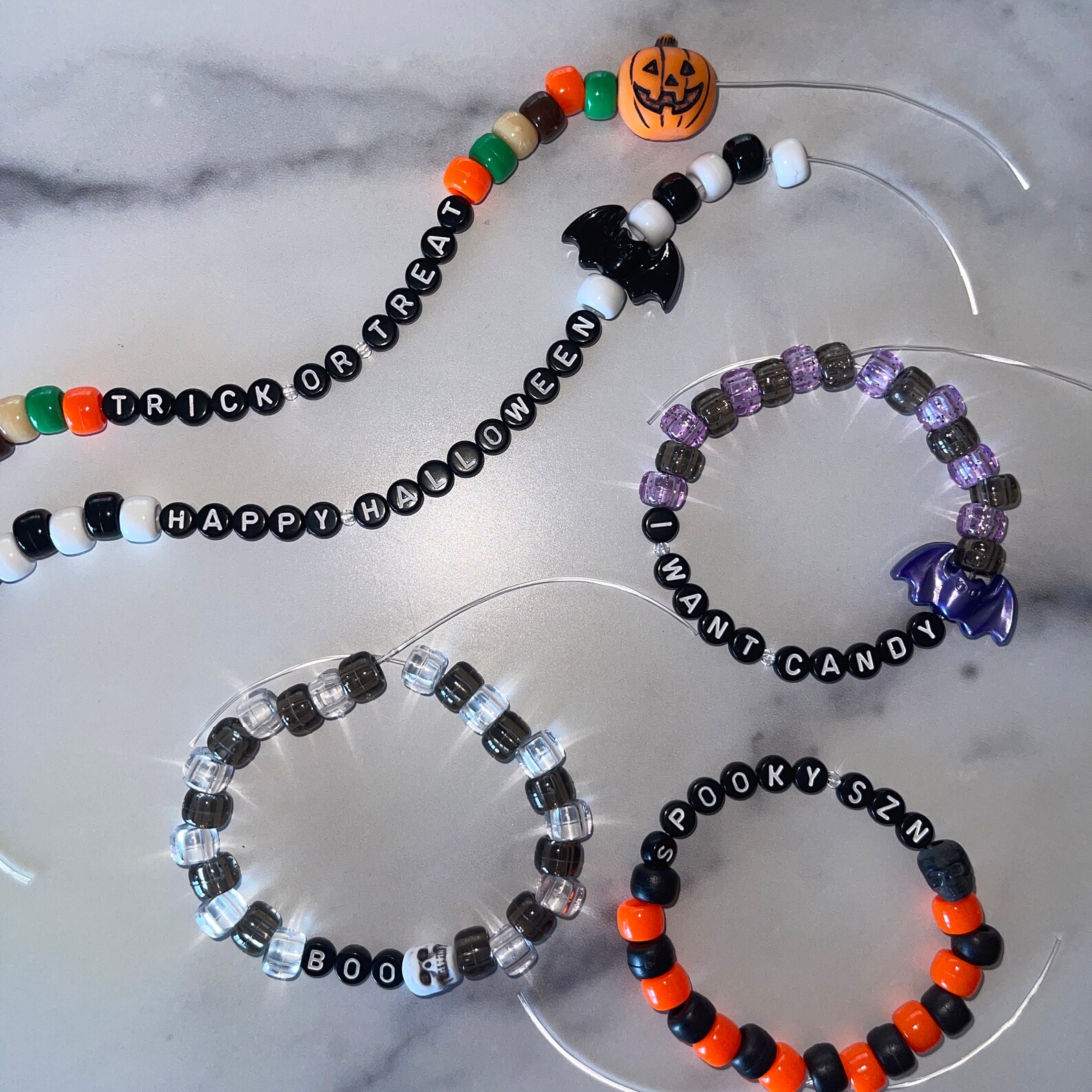 Halloween Beaded Friendship Bracelet Festival Kandi Ft. Bats - Etsy
