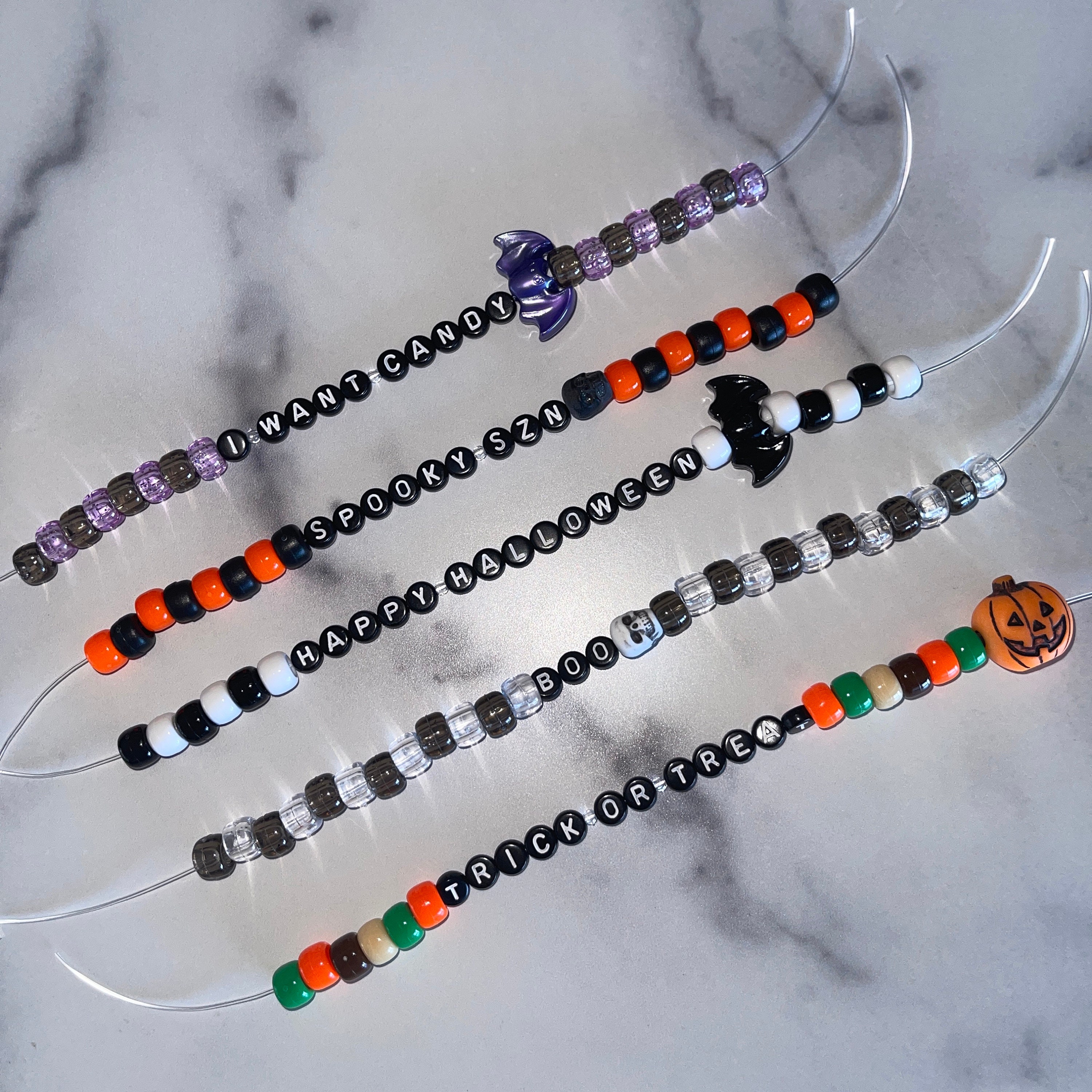 Halloween Beaded Friendship Bracelet Festival Kandi Ft. Bats - Etsy